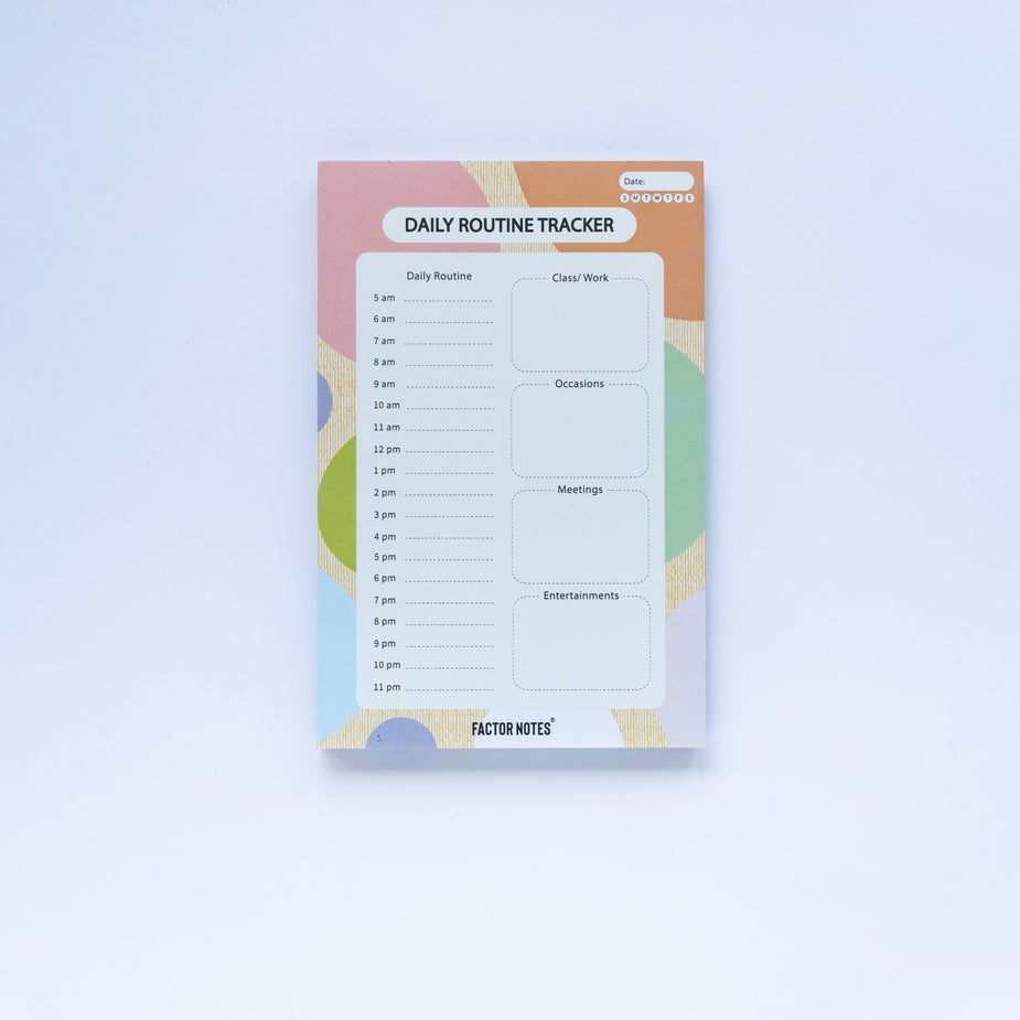 Daily Routine Tracker | A5 | 90 GSM | 90 Tear-Off Pages – Factor Notes