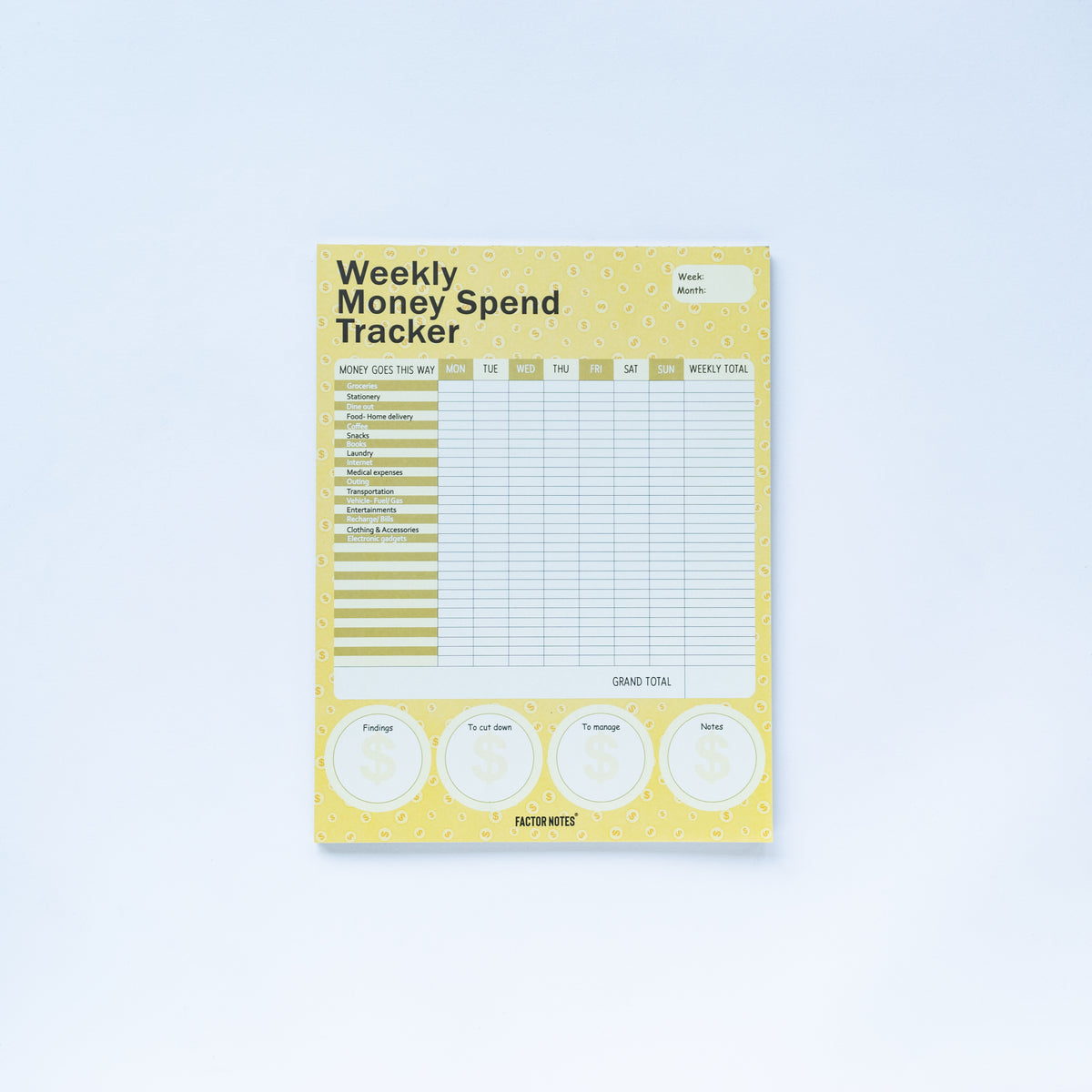 Weekly Money Spend Tracker | A4 | 100 GSM | 52 Tear-Off Pages – Factor ...